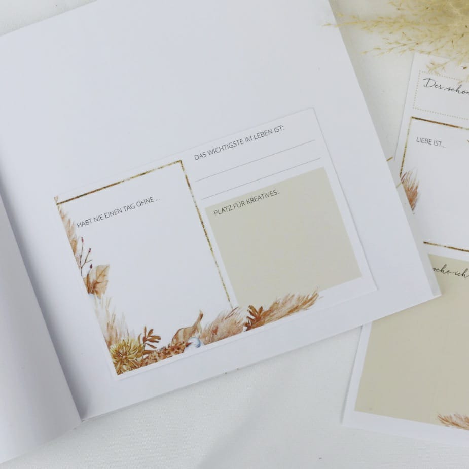 Gästebuch Hochzeit I Karten Vorlage Pampas Gras I Ja-Hochzeitsshop