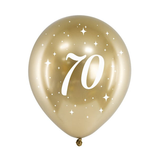 Glossy Luftballons 70. Geburtstag (6 Stück) – Ja-Hochzeitsshop