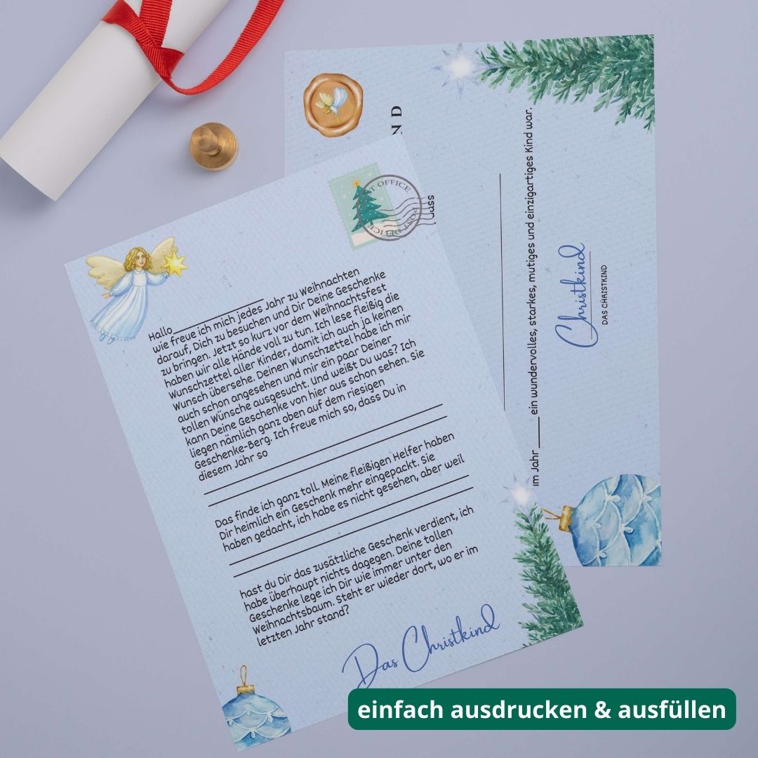 Personalisierter Brief vom Christkind mit Urkunde (Sofort-Download ...